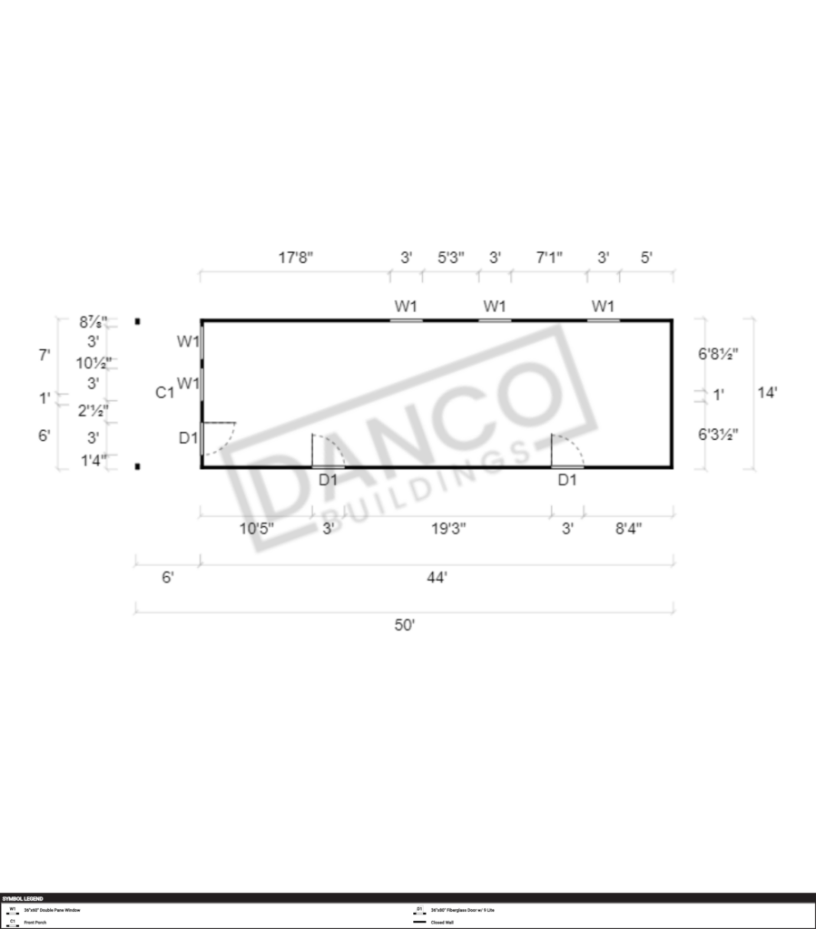 Standard Cabin 14x50 - DANCO Buildings