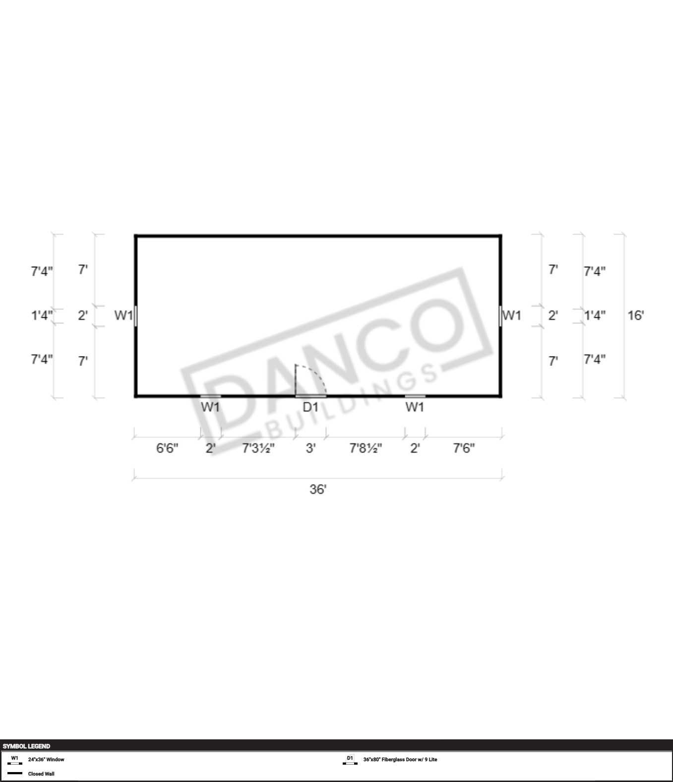 Garden Shed 16x36 - DANCO Buildings