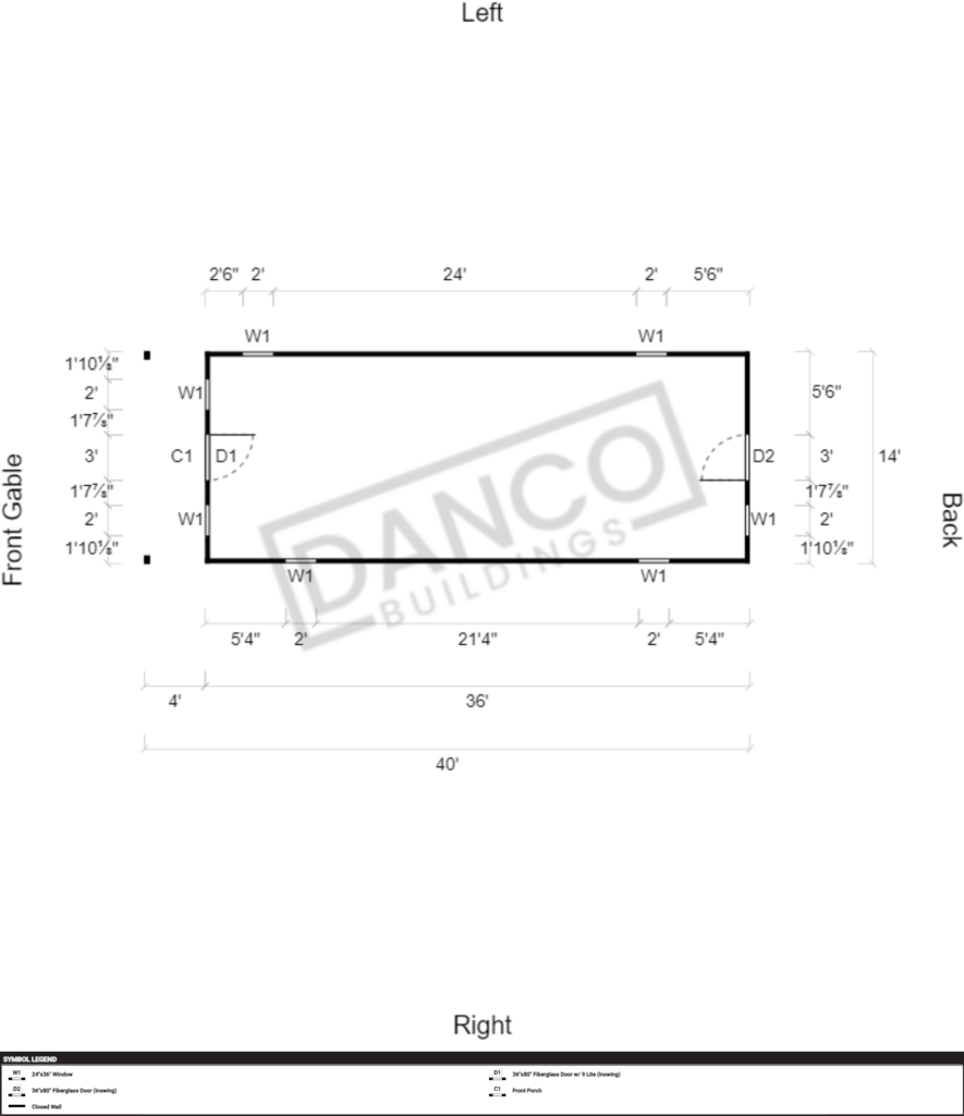 Standard Cabin 14x40 - DANCO Buildings