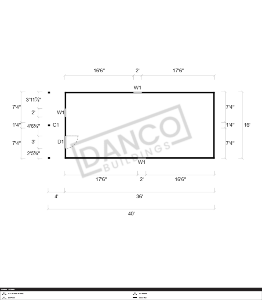Standard Cabin 16x40 - DANCO Buildings