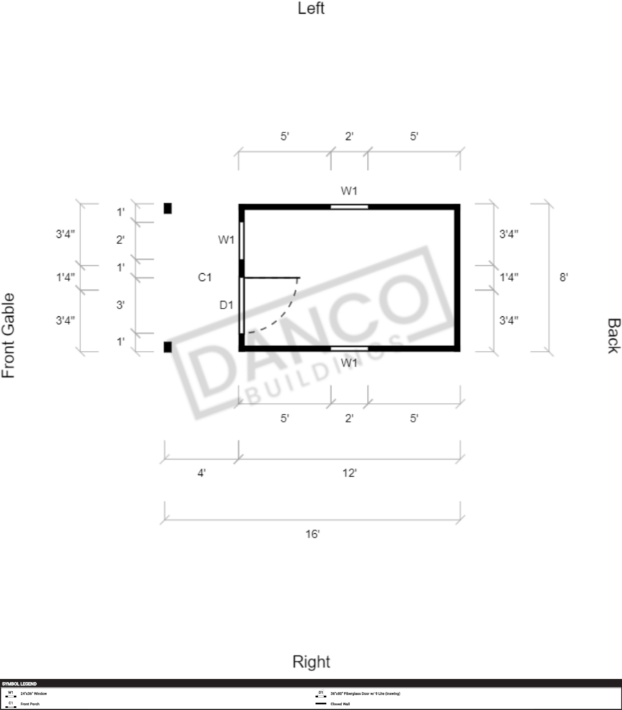 Standard Cabin 8x16 - DANCO Buildings