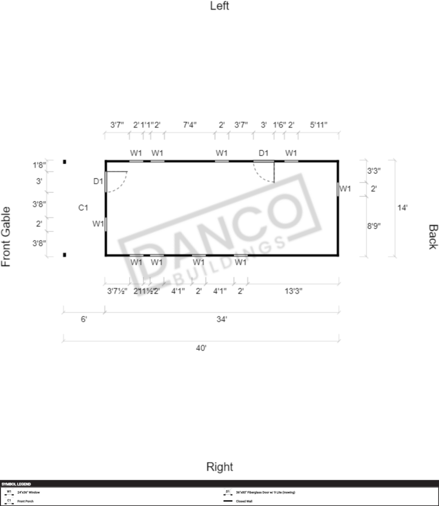 Standard Cabin 14x40 - DANCO Buildings