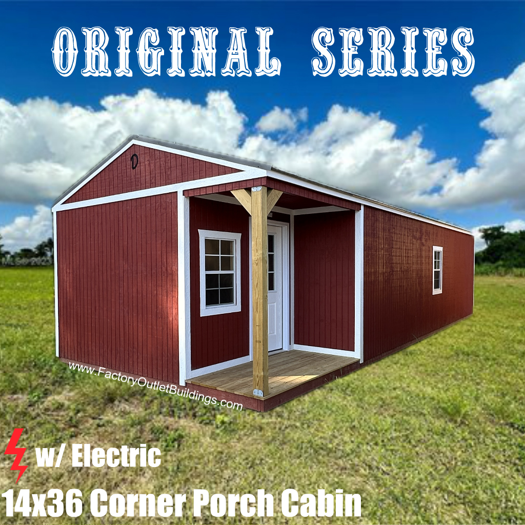 Corner Porch Cabin 14x36/240652 - DANCO Buildings