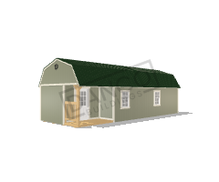 Corner Porch Lofted Barn Cabin 12x32 - DANCO Buildings