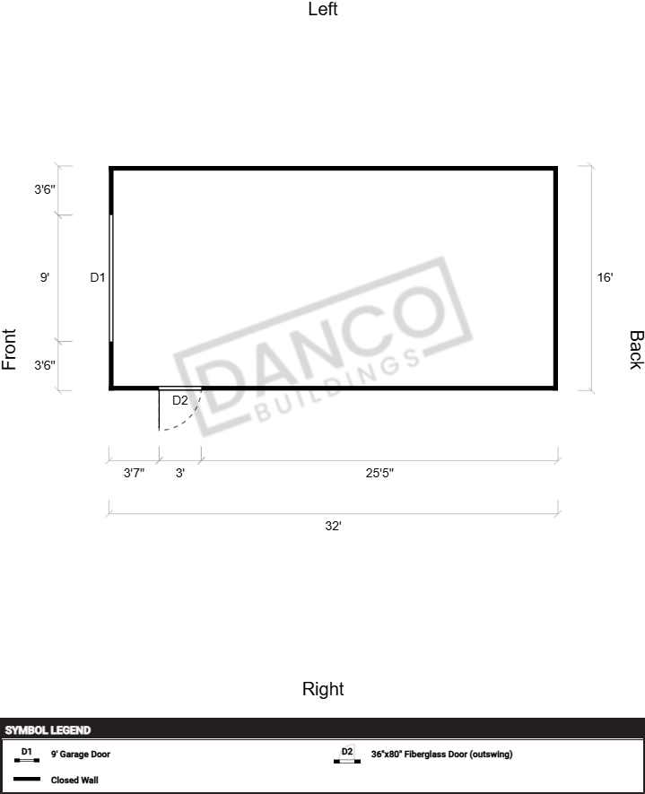 Utility Shed 16x32 - DANCO Buildings