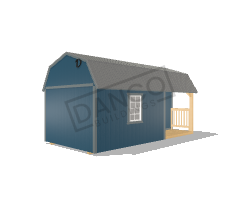 Corner Porch Lofted Barn Cabin 10x20 - DANCO Buildings