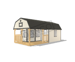 Wraparound Porch Lofted Barn Cabin 12x24 - DANCO Buildings