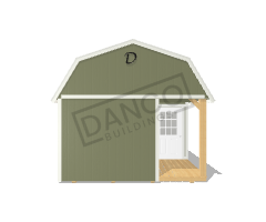 Corner Porch Lofted Barn Cabin 12x28 - DANCO Buildings