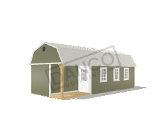 Corner Porch Lofted Barn Cabin 12x28 - DANCO Buildings