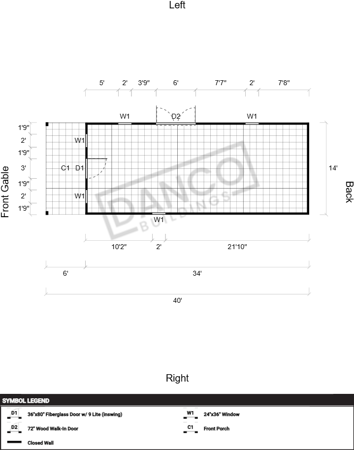 Standard Cabin 14x40 - DANCO Buildings