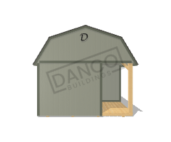 Corner Porch Lofted Barn Cabin 12x28 - DANCO Buildings