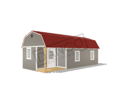 Corner Porch Lofted Barn Cabin 12x28 - DANCO Buildings