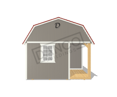 Corner Porch Lofted Barn Cabin 12x28 - DANCO Buildings