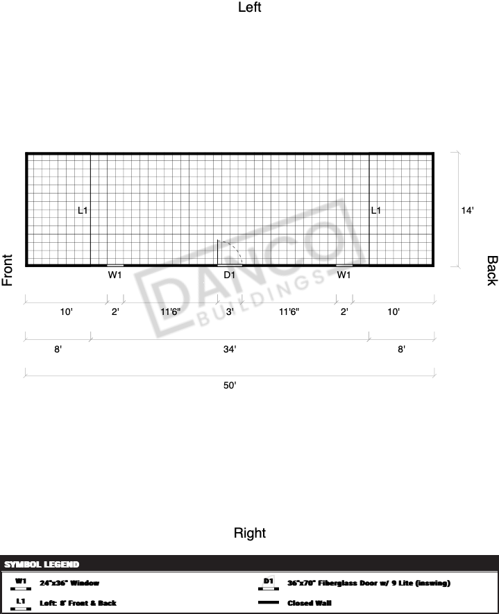 Side Lofted Barn 14x50 - DANCO Buildings