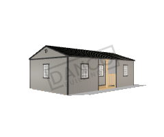 Center Side Porch Cabin 16x28 - DANCO Buildings