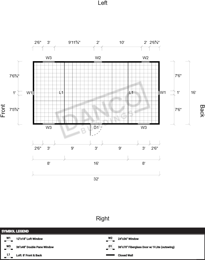 Side Lofted Barn 16x32 - DANCO Buildings