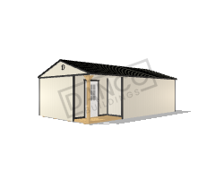 Corner Porch Cabin 16x28 - DANCO Buildings