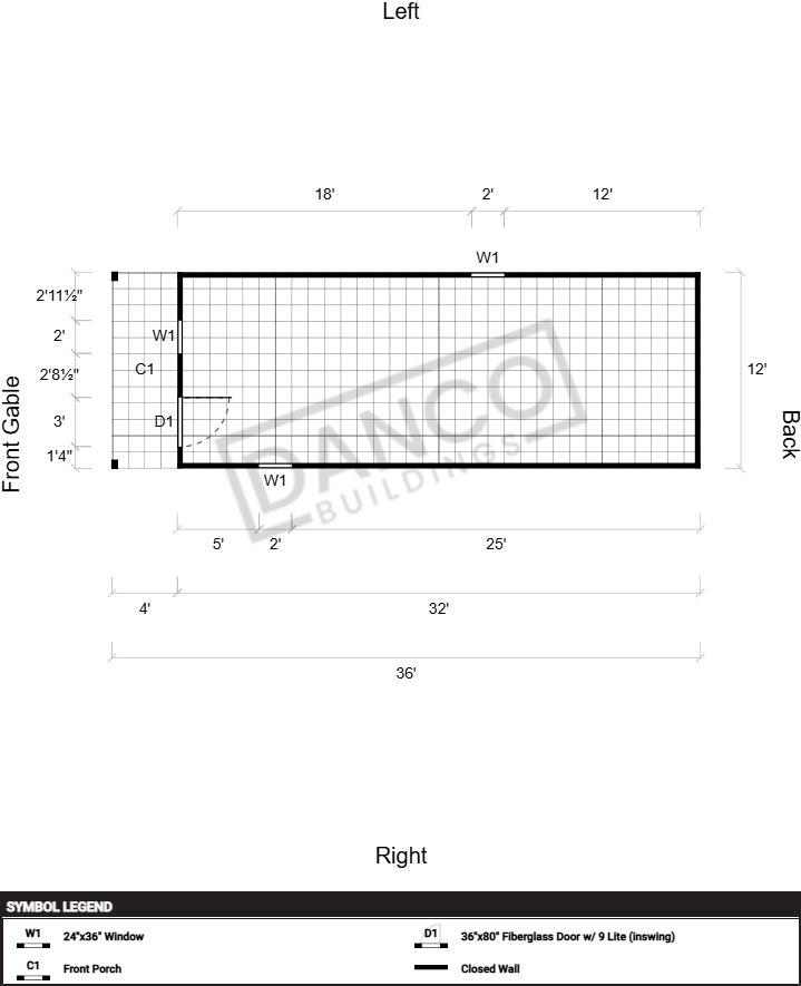 Standard Cabin 12x36 - DANCO Buildings