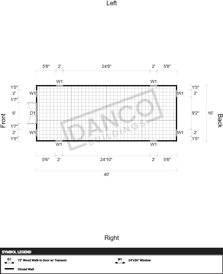 Utility Shed 16x40 - DANCO Buildings