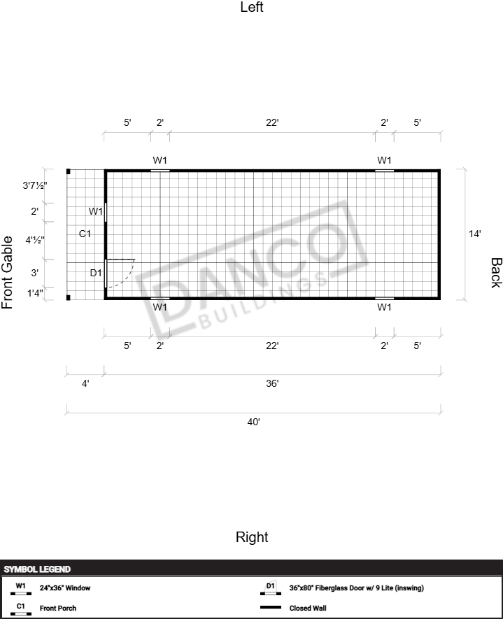 Standard Cabin 14x40 - DANCO Buildings