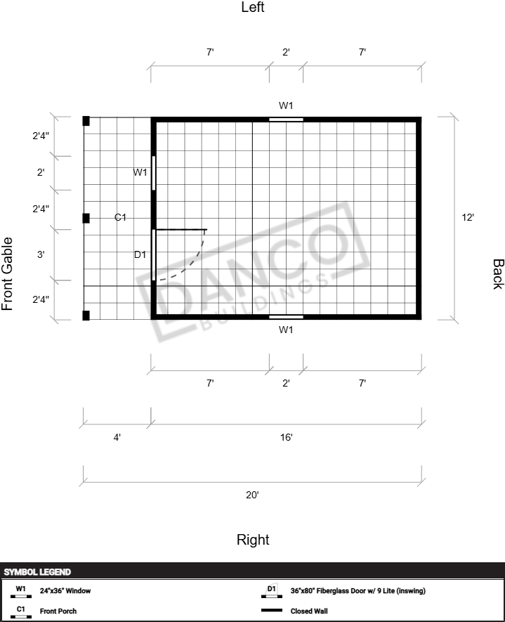 Standard Cabin 12x20 - DANCO Buildings