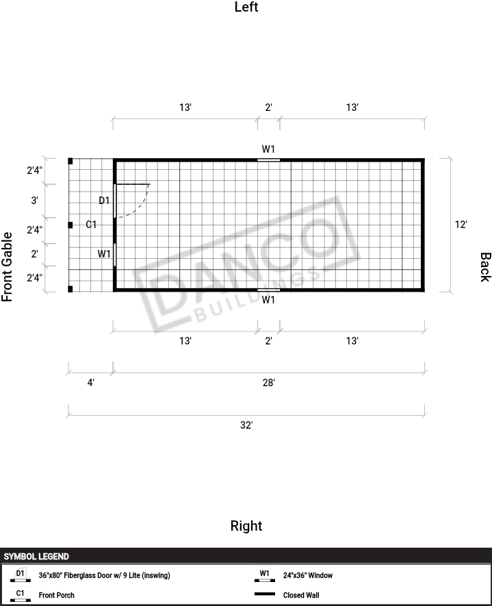 Standard Cabin 12x32 - DANCO Buildings