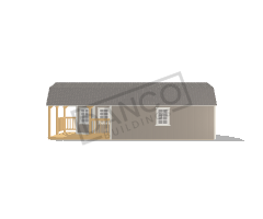 Wraparound Porch Lofted Barn Cabin 12x32 - DANCO Buildings